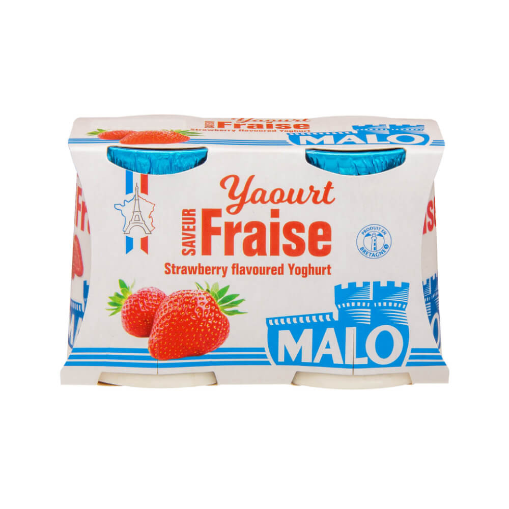 Malo Saveur Fraise Strawberry Flavoured Whole Milk Yoghurt 2x125gm ...