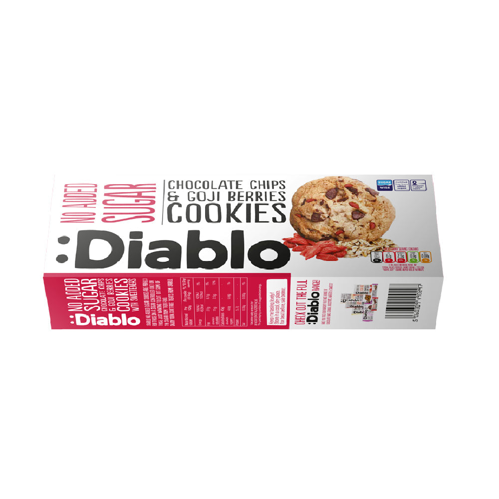 Diablo Chocolate Chip With Goji Berries Cookies Sugar Free 135gm – The ...