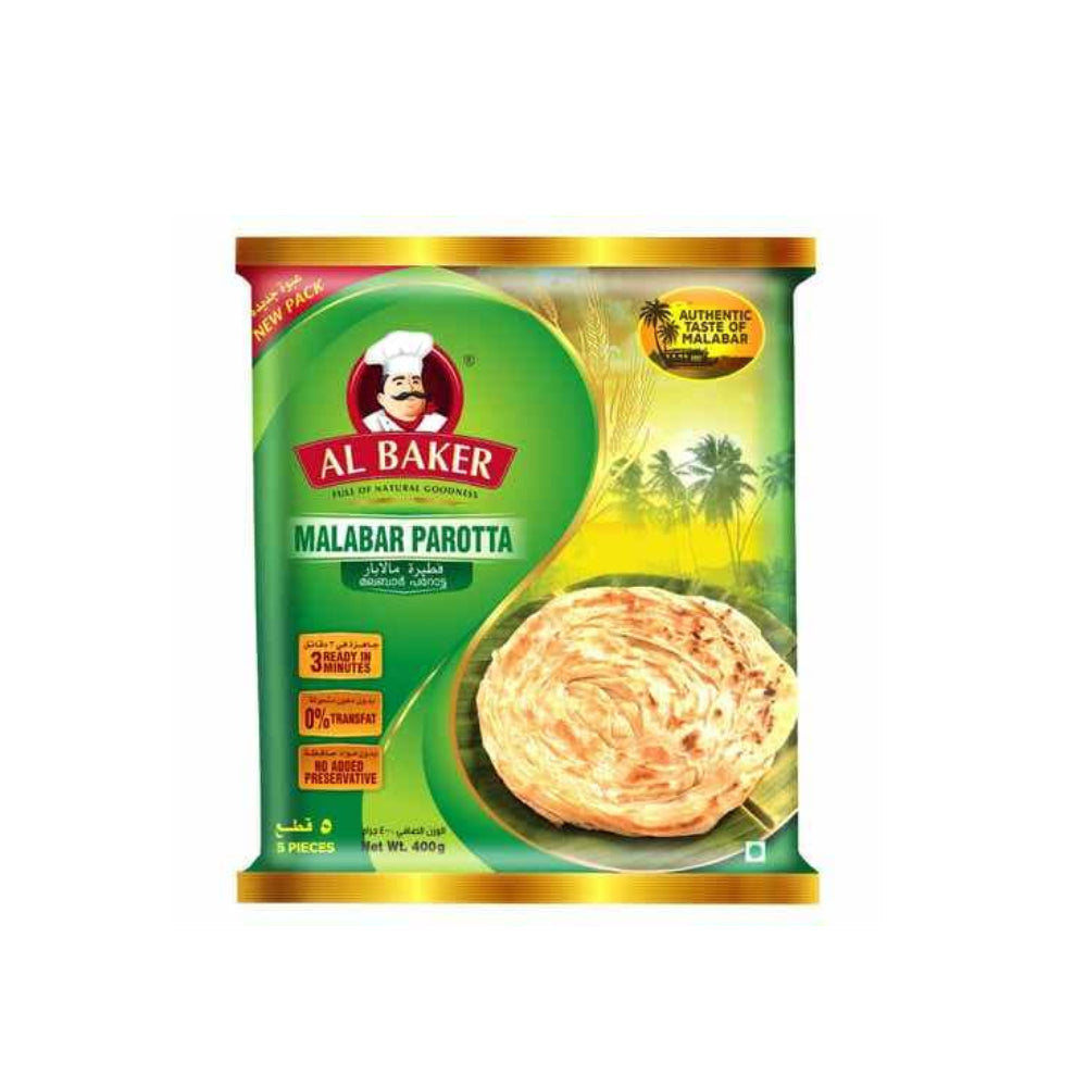Buy Al Baker Malabar Plain Paratha 400gm - Shop On The Fresh Market UAE